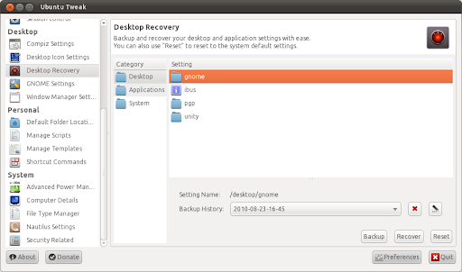Ubuntu Tweak 0.5.6 To Include Desktop Settings Backup Feature ~ Web Upd8: Ubuntu / Linux blog